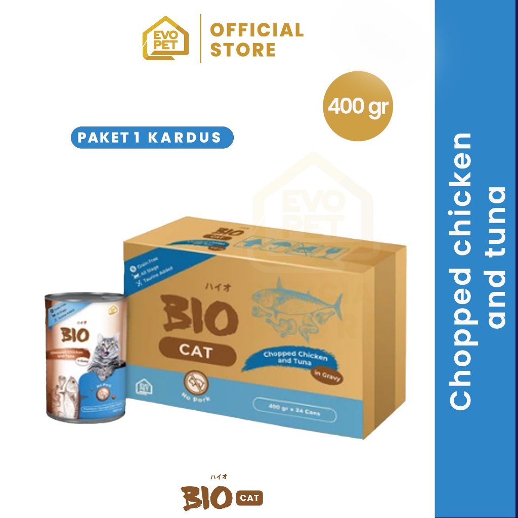 Jual Bio Cat Kaleng Makanan Basah 400gr Paket 1 Dus | Shopee Indonesia