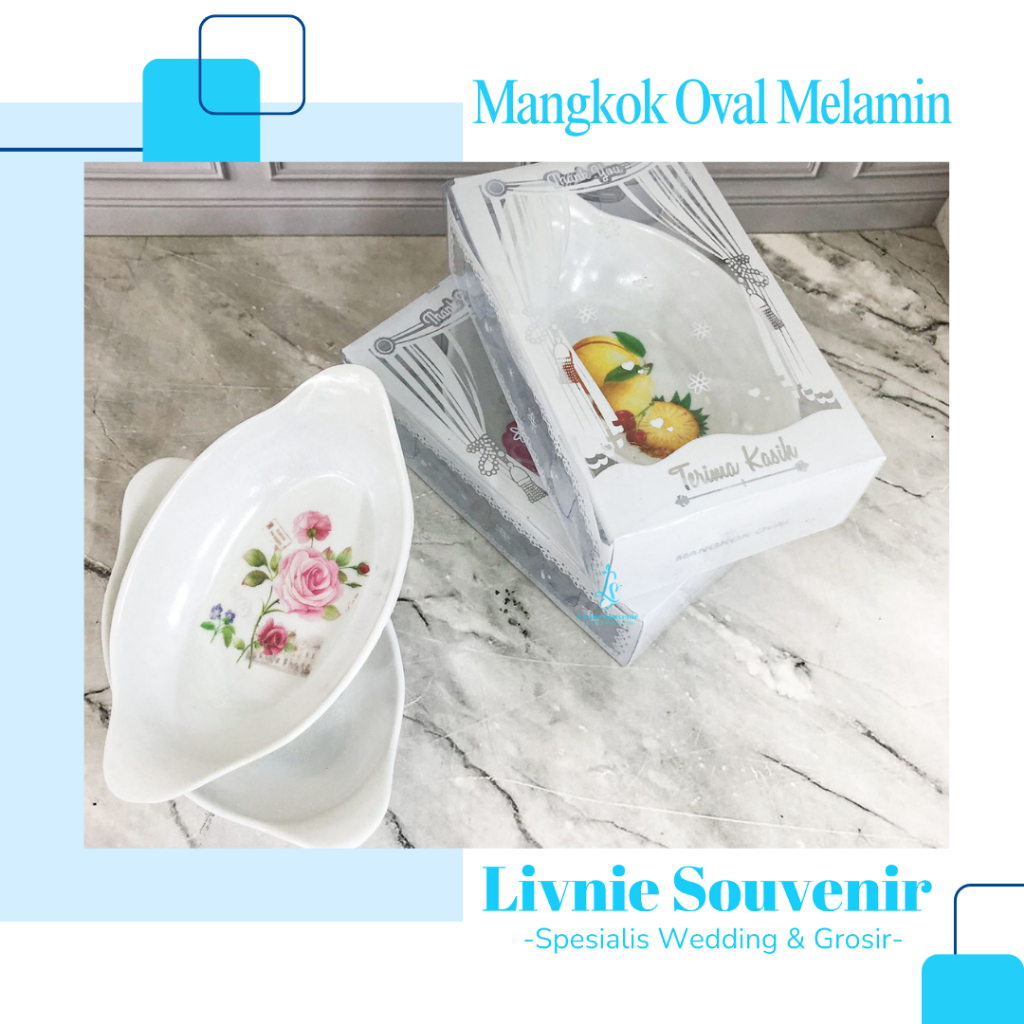 Jual Souvenir Mangkok Oval Kemas Mika | Shopee Indonesia