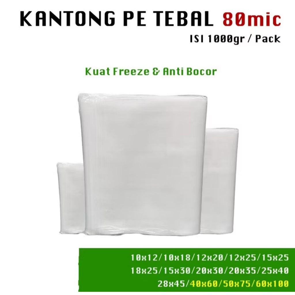 Jual Kantong Plastik PE ORI Tebal 80 micron Plastik Gula Beras Daging ...