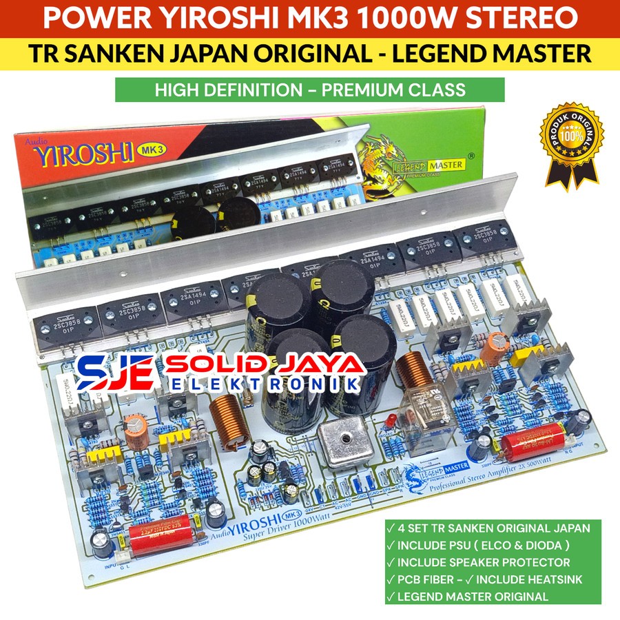 Jual KIT POWER YIROSHI MK3 1000W STEREO AMPLIFIER PLUS PSU PROTEKTO SPEAKER PROTECTOR PROTEK TR ...