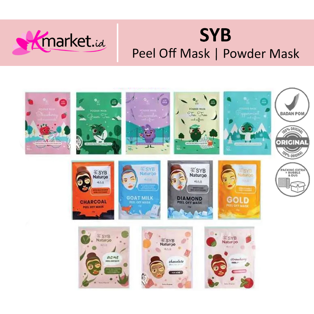 Jual SYB Mask Sachet 10gr Naturgo Peel Off Mask | Powder Mask | Shopee ...