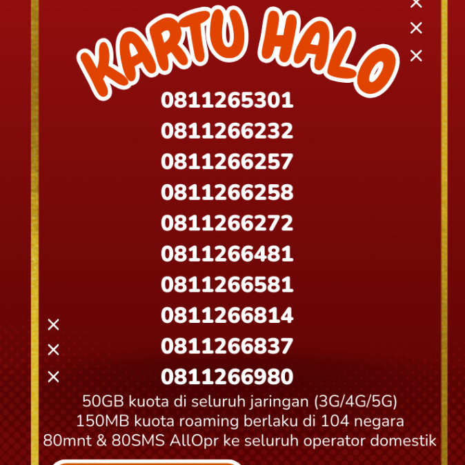 Jual Kuota 50GB !!! Telkomsel kartu halo 10 digit nomor cantik Nomor langka 8 | Shopee Indonesia