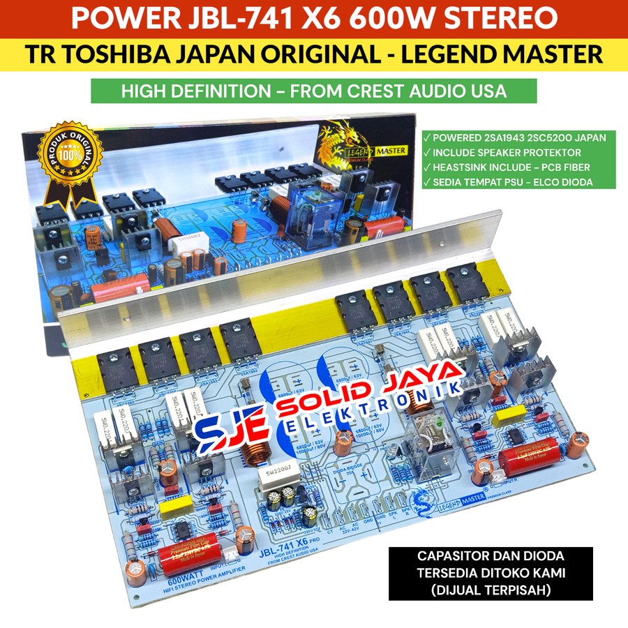 Jual KIT POWER AMPLIFIER JBL-741 X6 POWER HI FI HI-FI AMPLIFIER STEREO 600W 600 WATT W JBL741 X6 ...