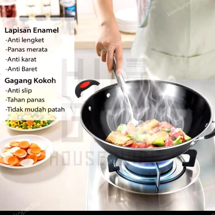Jual Wajan Anti lengket (wajan enamel) | Shopee Indonesia