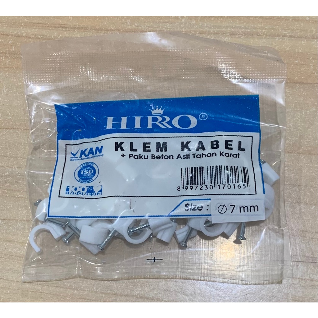 Jual Hiro Klem Kabel isi 35 / 25 / Paku klem beton diameter 6 7 8 9 10 ...