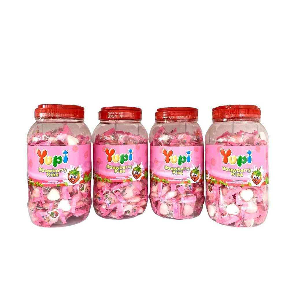 Jual PERMEN YUPI STRAWBERRY KISS JAR 1 TOPLES/YUPI TOPLES | Shopee ...