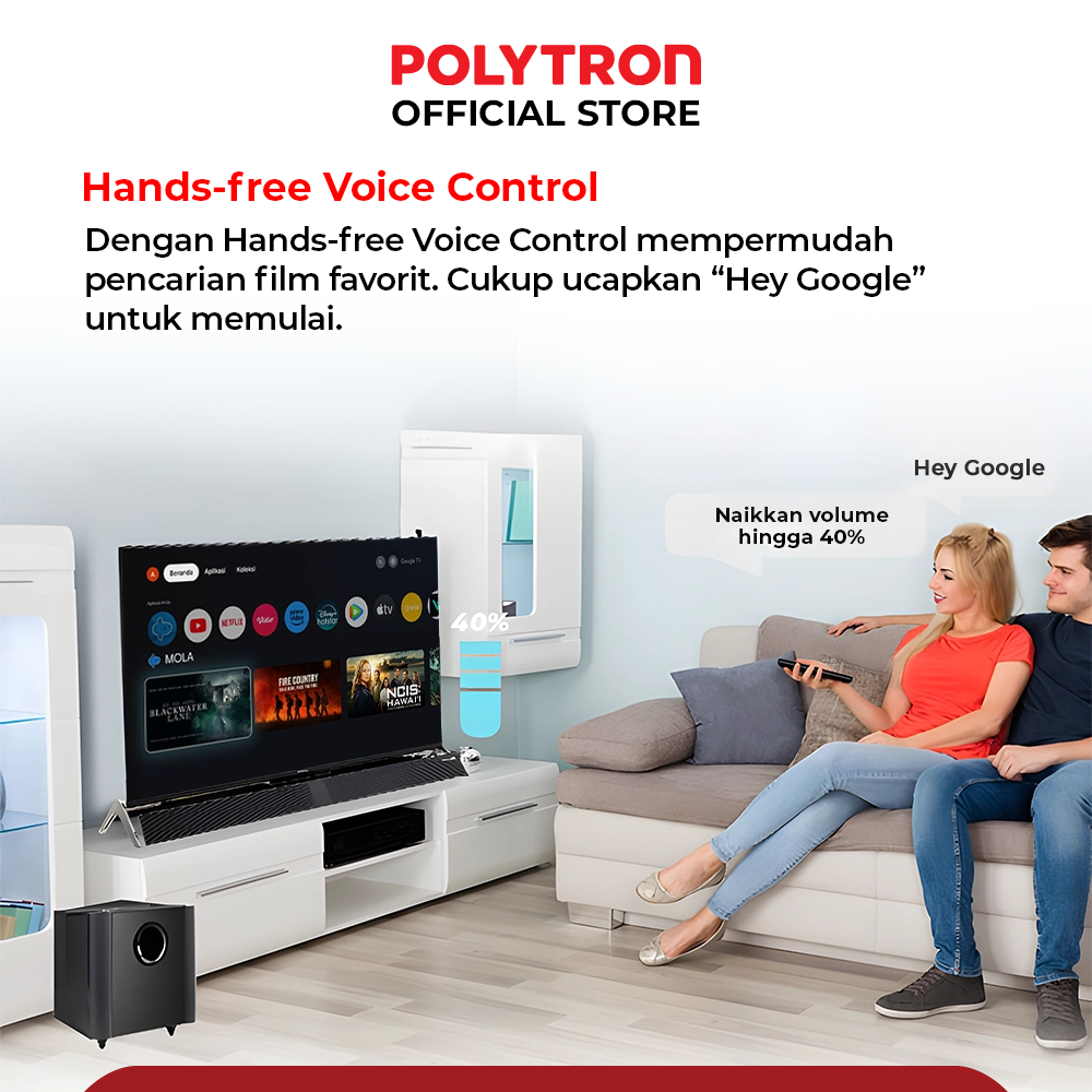 Jual POLYTRON 4K UHD Smart Cinemax Soundbar Google TV 50 Inch PLD ...