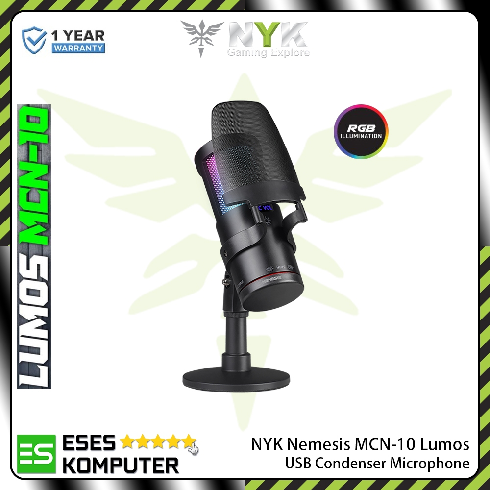 Jual Microphone NYK Nemesis MCN-10 MCN10 Lumos RGB | USB Condenser Mic | Shopee Indonesia