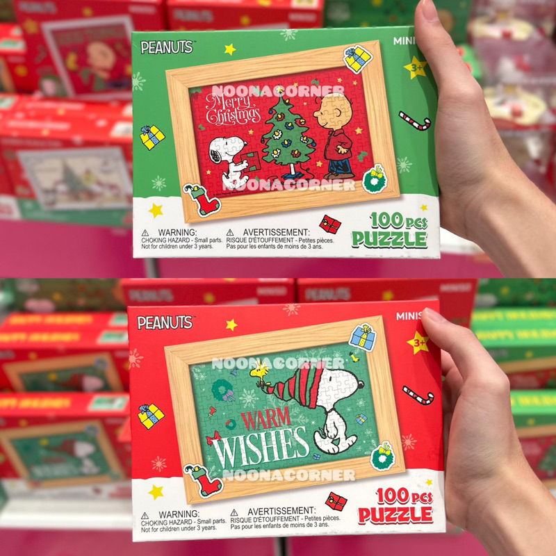 Jual Miniso x Peanuts ‼️ Puzzle 100 pcs Snoopy Christmas Party ...
