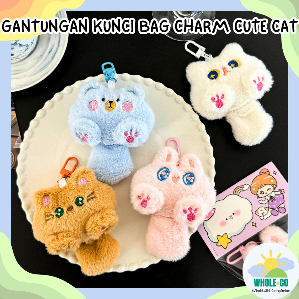 Jual Gantungan Kunci Bag Charm Cute Cat Premium Pastel Kucing Fluffy ...