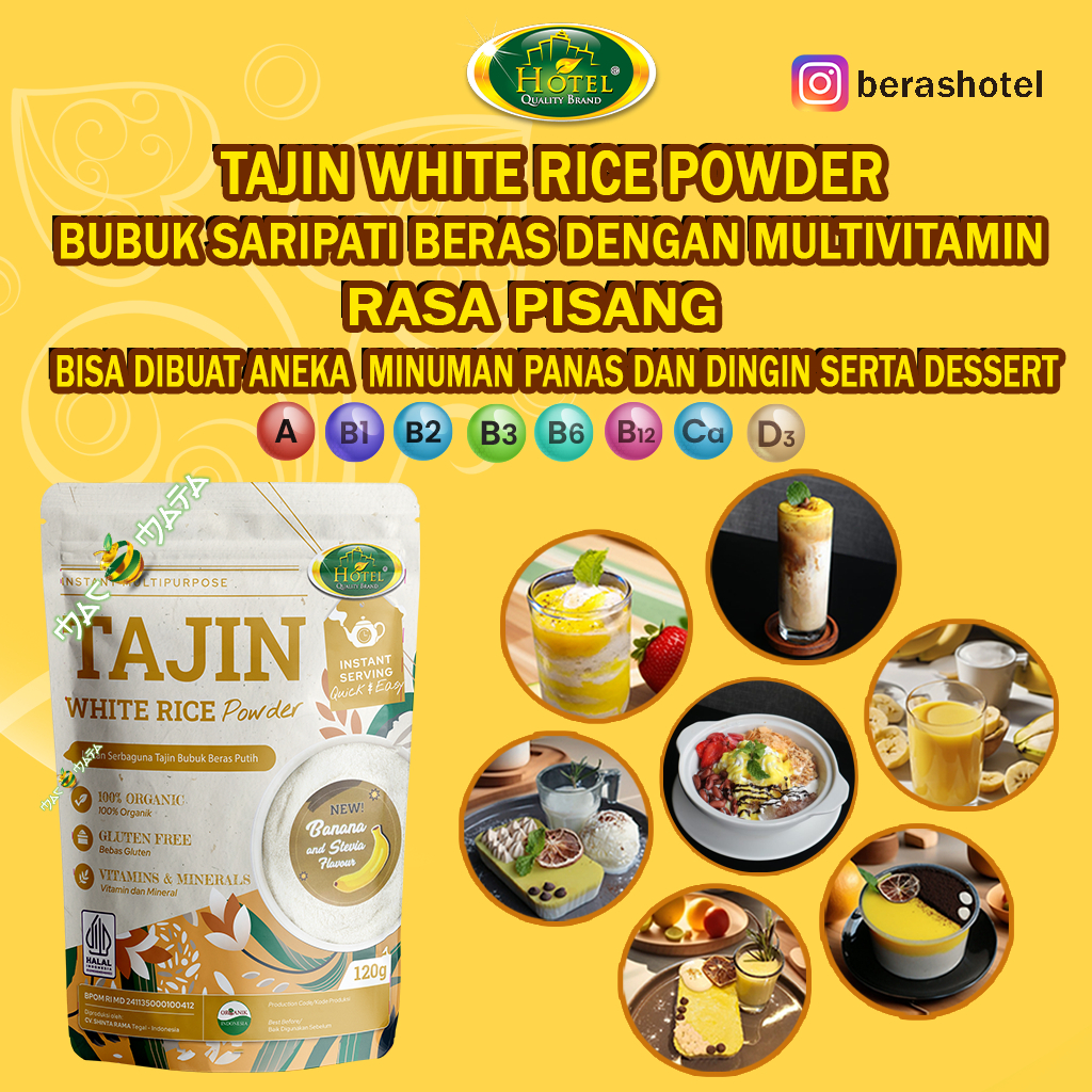 Jual HOTEL Tajin White Rice Powder Banana Flavour - Susu Bubuk Saripati ...