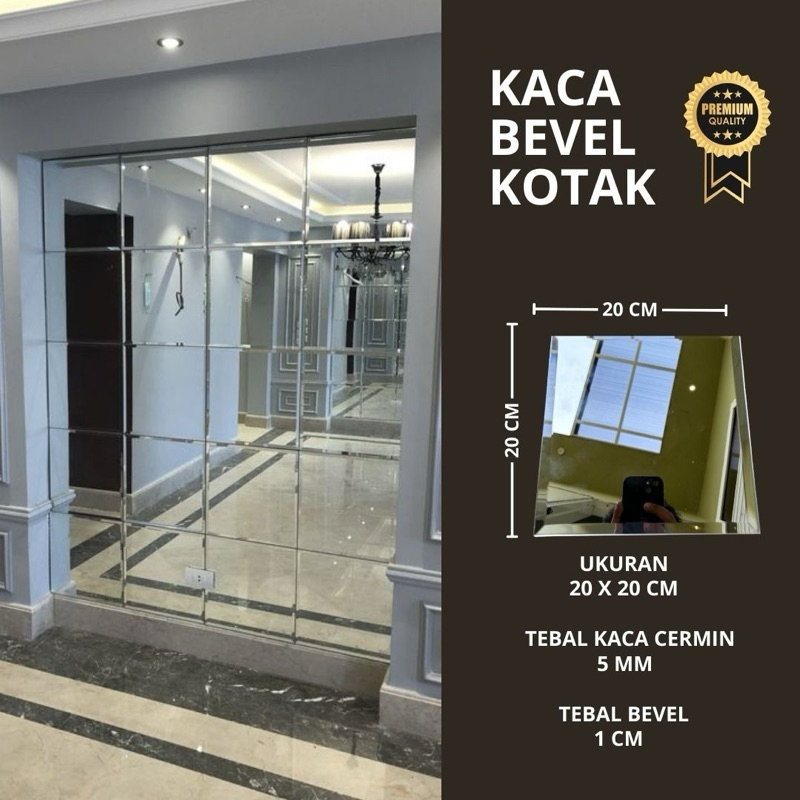 Jual Kaca Cermin Bevel 20cm x 20cm Tebal 5mm - Cermin Hiasan Dinding ...