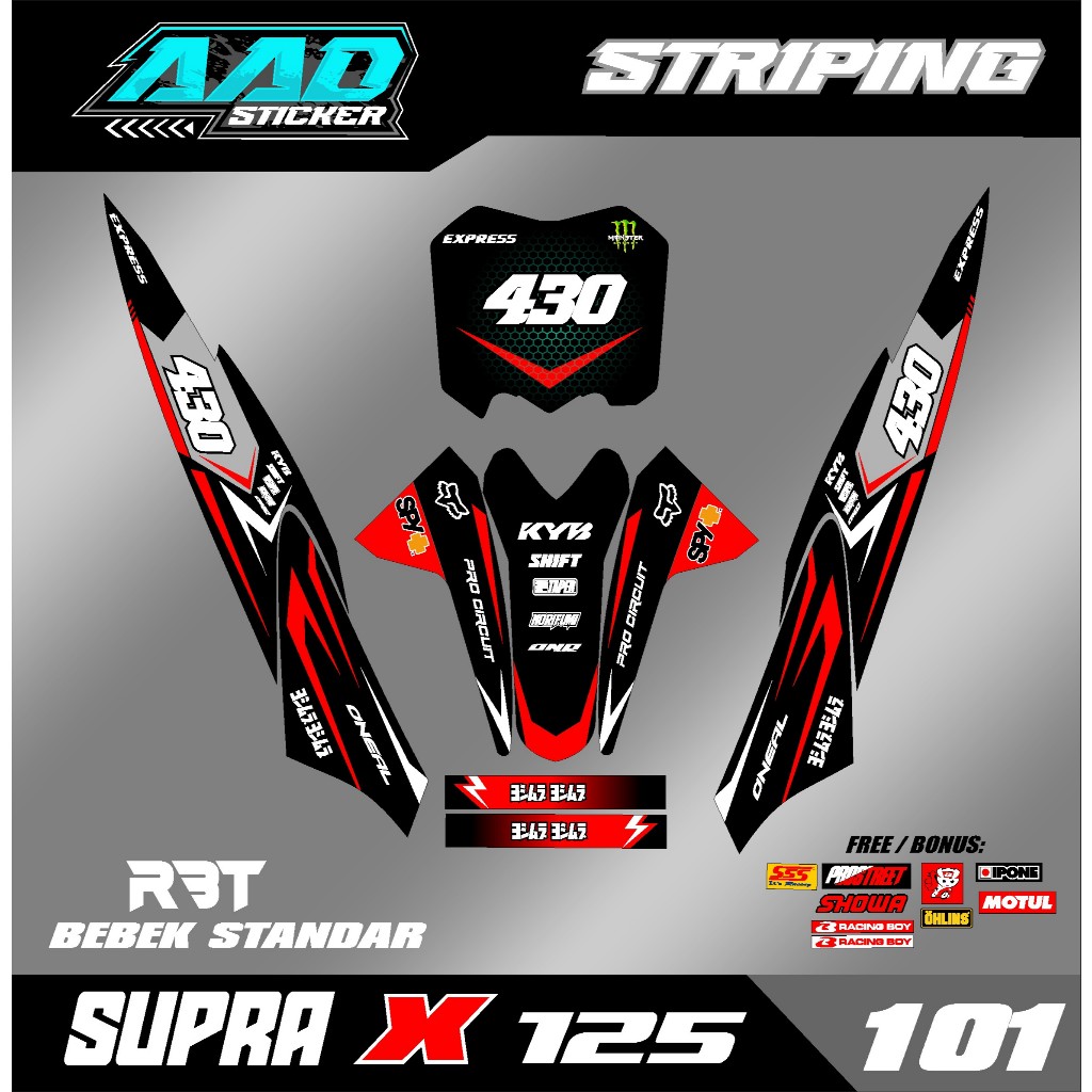 Jual STICKER STRIPING MOTOR RBT SUPRA X 125 RBT BEBEK MODIF SUPERMOTO ...