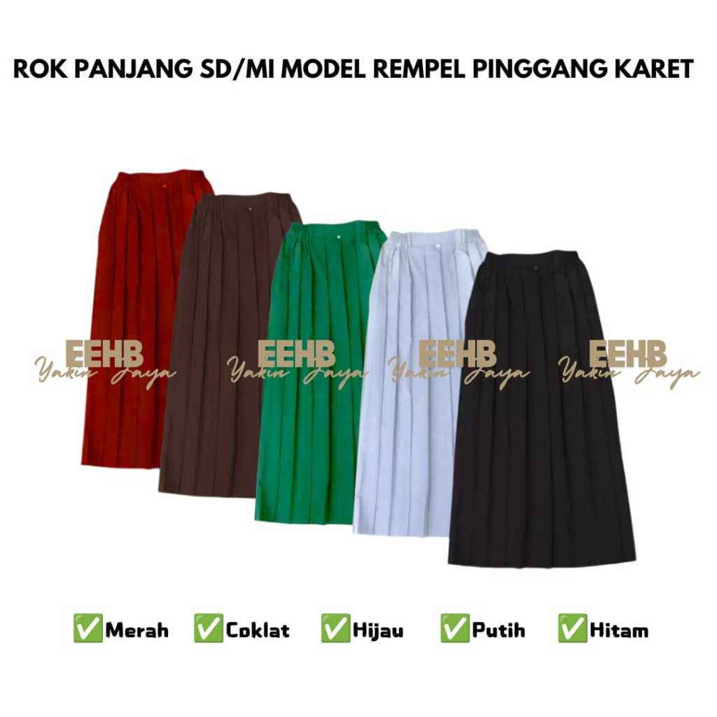 Jual Seragam SD Rok Panjang Sekolah SD Perempuan Rok Panjang Rempel ...