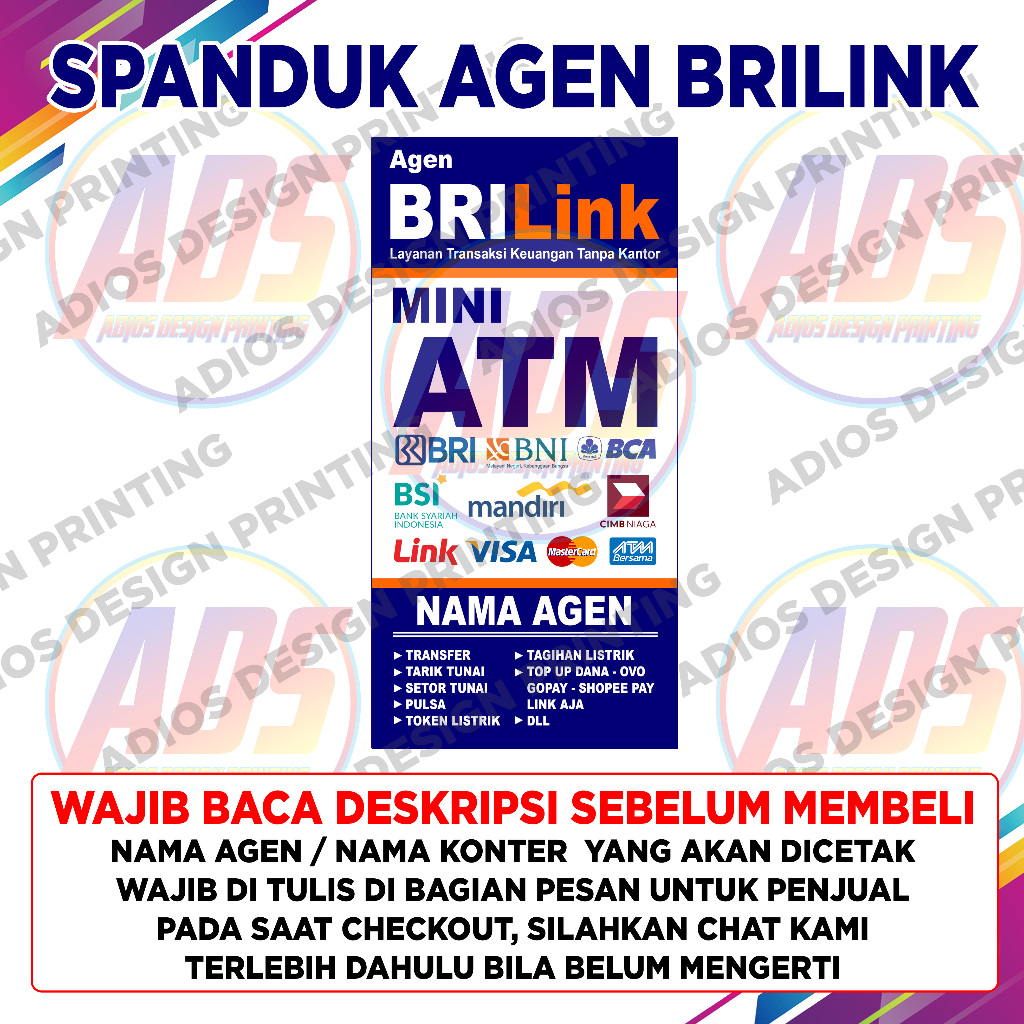 Jual Spanduk Agen BRILink / Banner Brilink MINI ATM / Spanduk Mini ATM ...