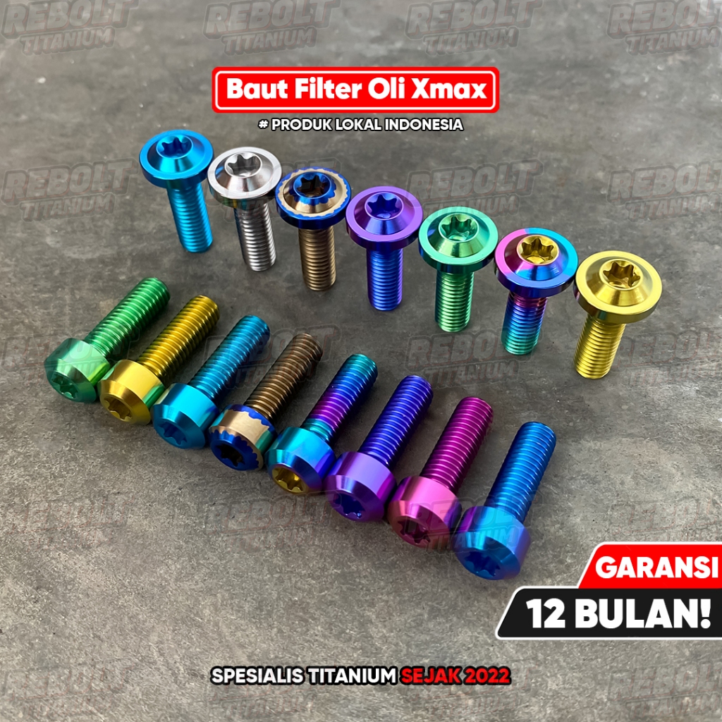 Jual Baut Filter Oli Xmax Titanium Grade 5 REBOLT Garansi 12 Bulan ...