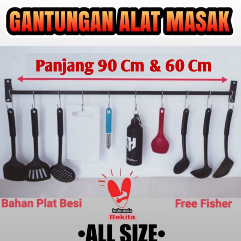 Jual Hadir Terkini Gantungan peralatan dapur aneka alat masak kapasitas besar all size Kitchen ...