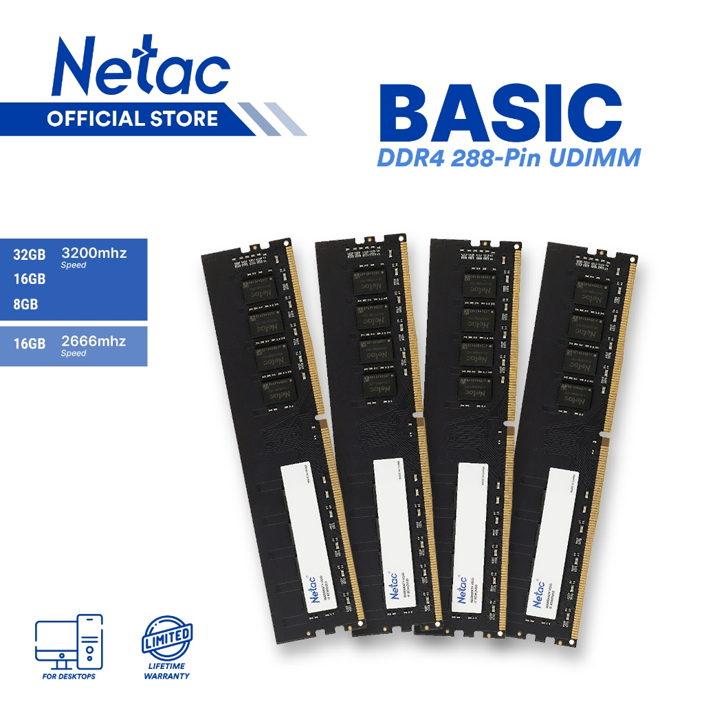 Jual Netac Official Store - Netac RAM Basic DDR4 UDIMM/SODIMM 2666MHz ...