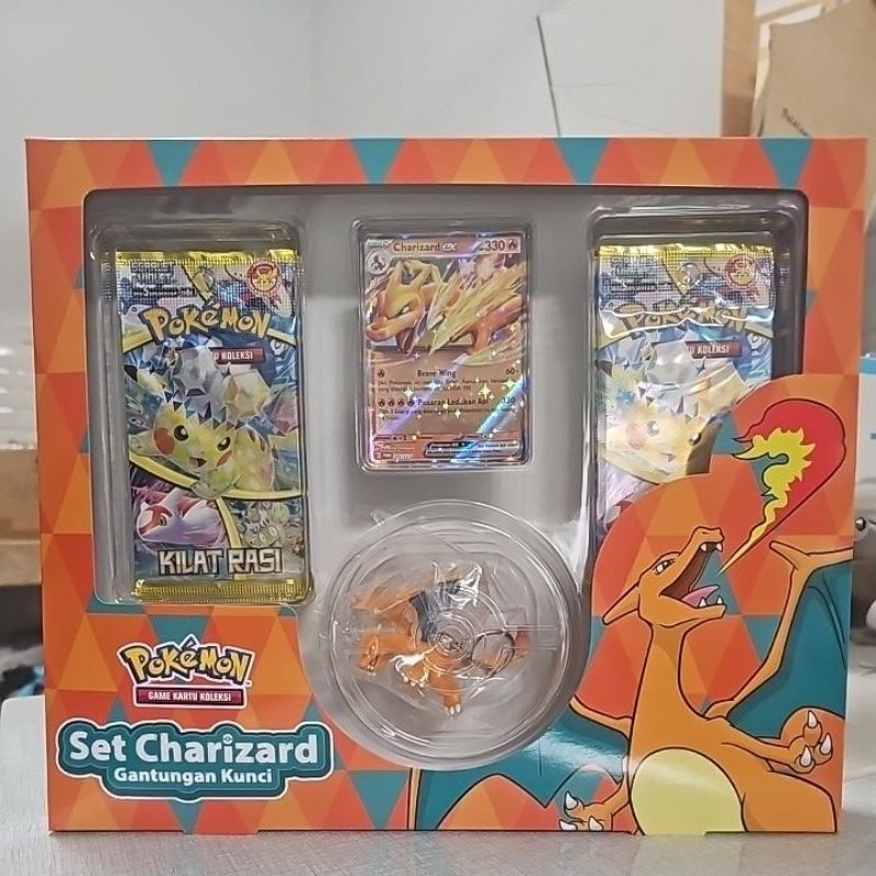 Jual set charizard gantungan kunci kilat rasi pokemon kartu card tcg indonesia original | Shopee ...