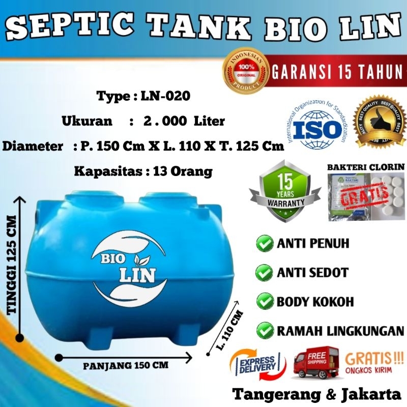 Jual septic tank bio septictank biotank sepiteng 2.000 Liter bio septic ...