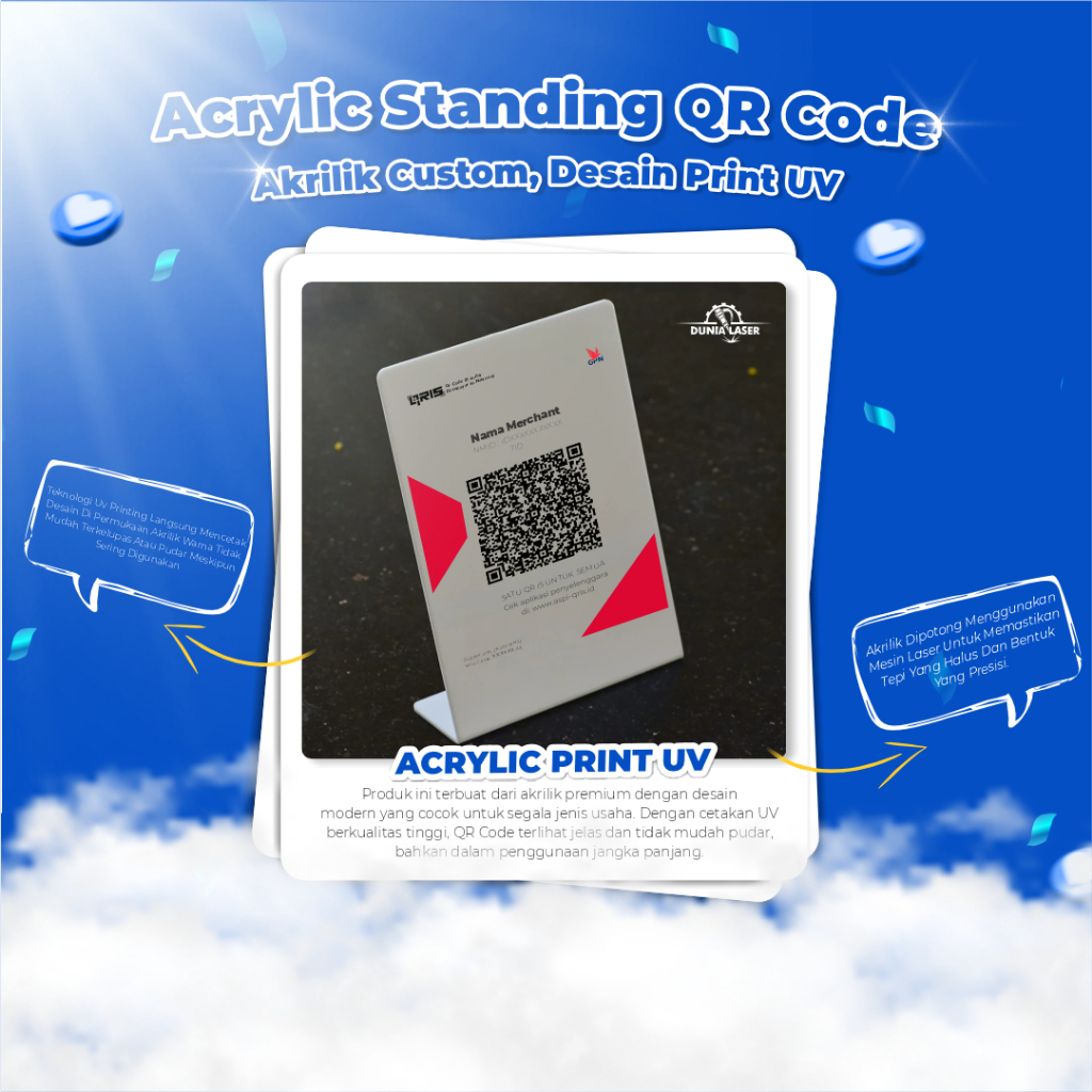 Jual Acrylic Standing QR Code Digital Payment - Papan Custom Print UV ...