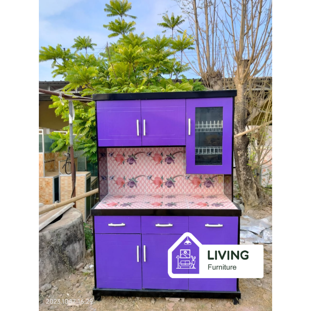 Jual Lemari sayur / rak piring kayu 15Mm / rak dapur / kitchen cabinet ...