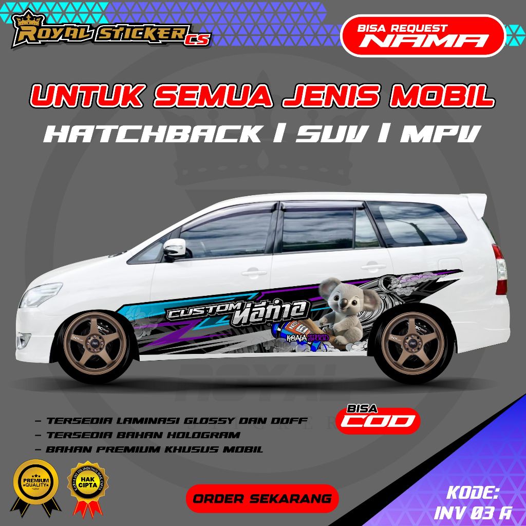Jual INV 03 - STIKER DECAL INNOVA BARONG REBORN PAJERO PHANTER SIGRA ...