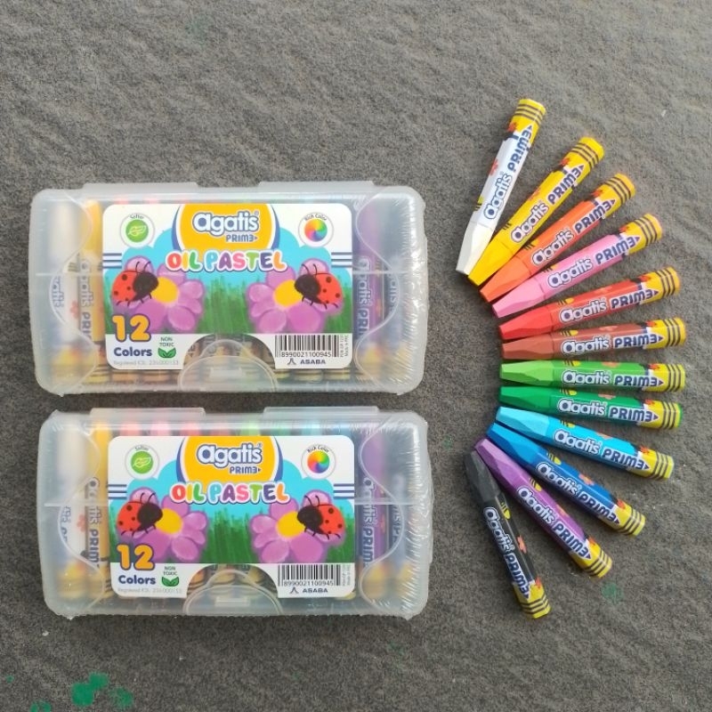 Jual Crayon Oil Pastel Agatis Prime 12 Warna ( Set ) [ Original ...