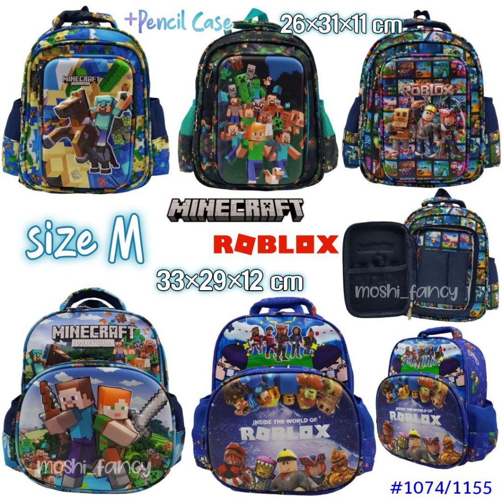 Jual Tas Ransel Minecraft dan Roblox size TK / Tas Gendong TK Minecraft ...
