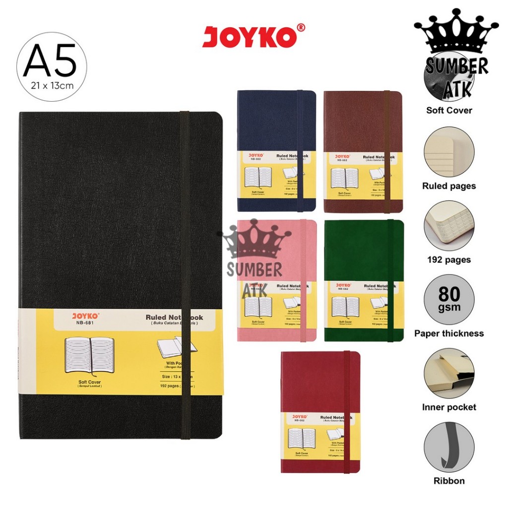 Jual Notebook Buku Tulis Catatan Diary Agenda Joyko Soft Cover A5 NB ...