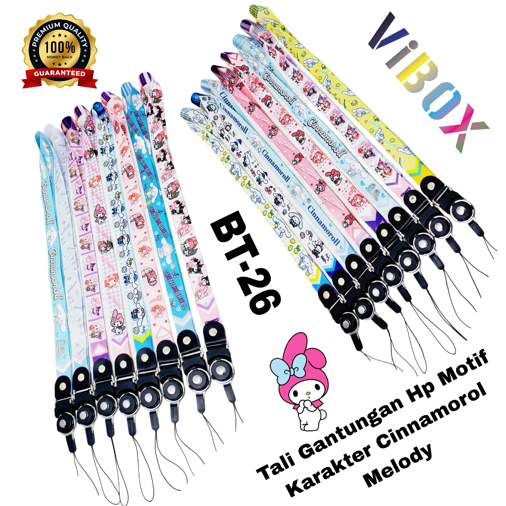 Jual ( 1Pcs ) Tali HP Vibox BT-26 Gantungan Leher Motif Cinnamonrol ...