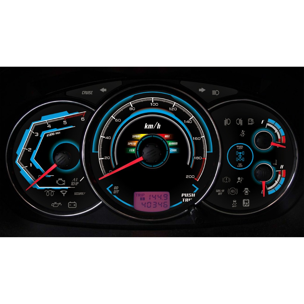 Jual Custom Speedometer Mobil Pajero/Triton Blue Technology | Shopee ...