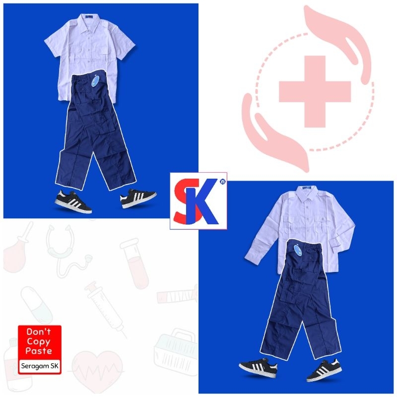 Jual Setelan Seragam PMR SD SMP SMA / 1 Stel Seragam PMR Lengan Pendek ...