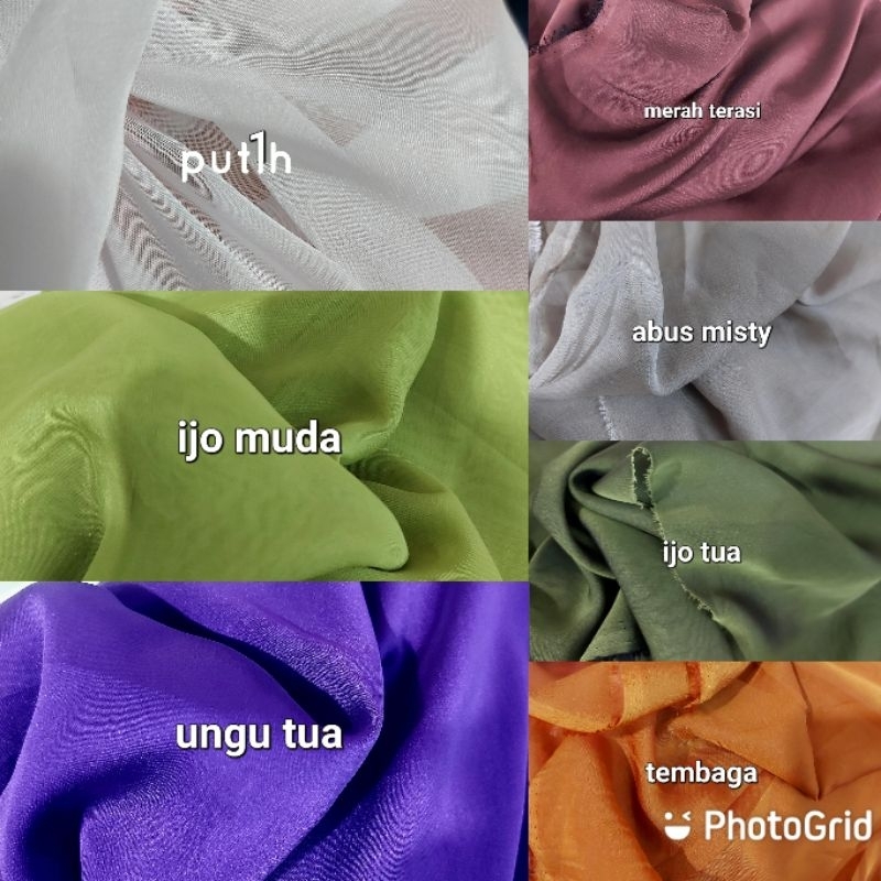 Jual Kain Chiffon silk Chattionik /Bahan sifon silk polos/bahan sifon ...