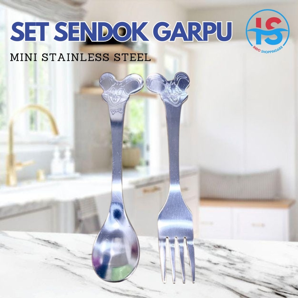 Jual IS - SENDOK GARFU SET MINI - SENDOK KARAKTER STAINLES | Shopee ...