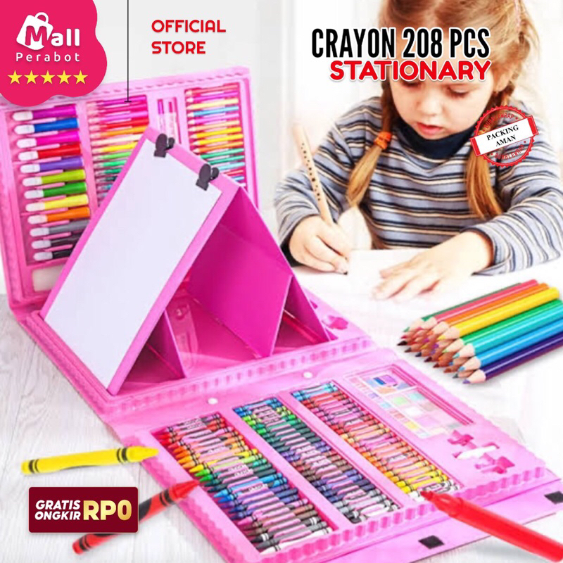 Jual Mall Perabot | Crayon Warna Anak Set 208 | Art Full Set | Krayon ...