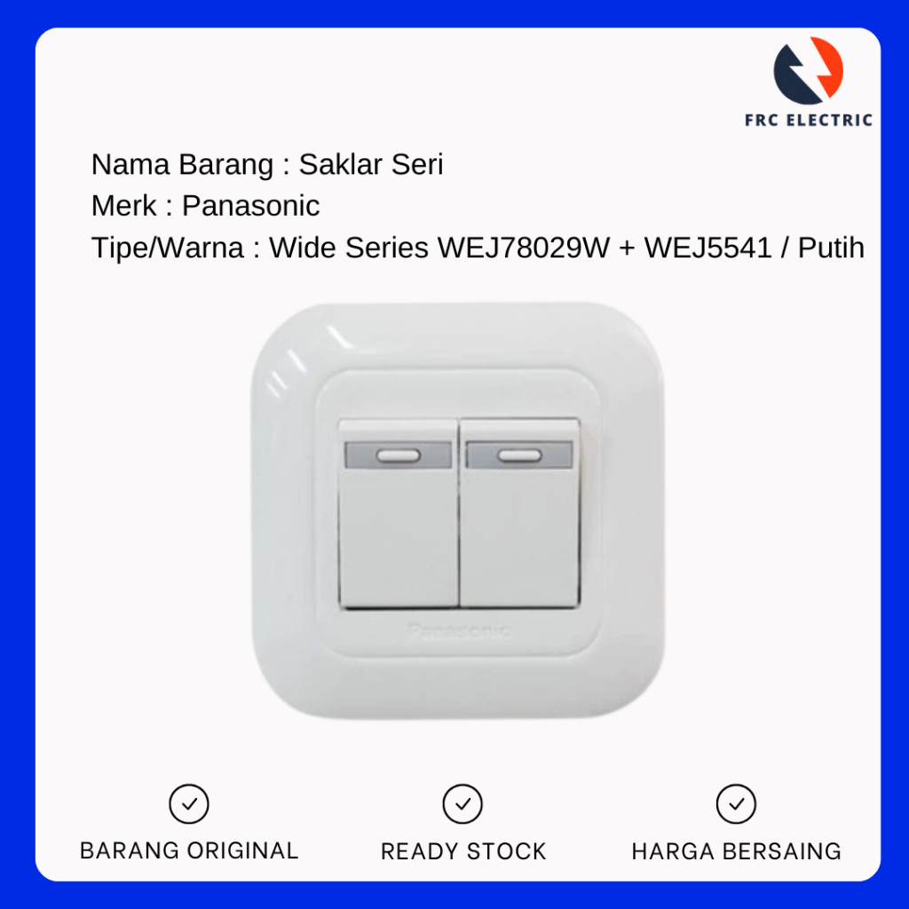 Jual Saklar Seri Panasonic Wide Series WEJ78029W + WEJ5541 - Saklar ...