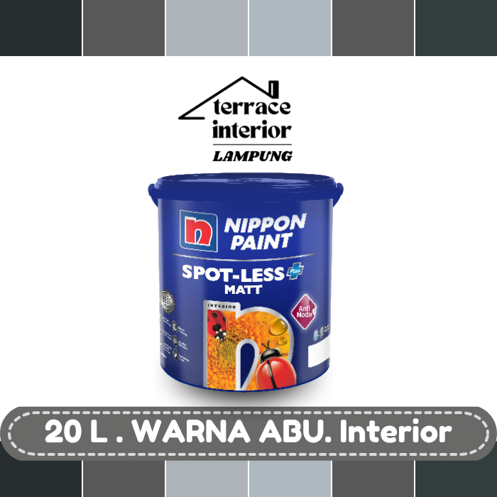 Jual Cat Tembok Nippon Paint Spotless Plus Matt Interior Warna Abu 20 ...