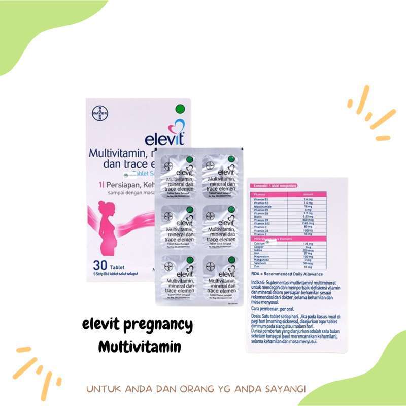 Jual Elevit Multivitamin dan Trace Elements Box Isi 30 Tablet ...