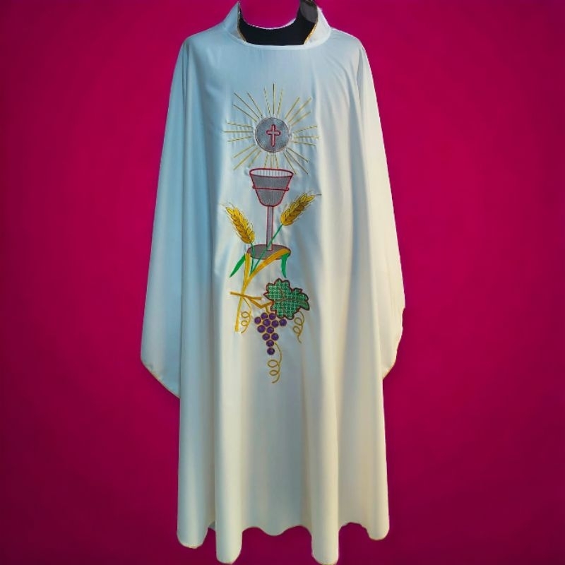 Jual Kasula Imam/Kasula Romo Pastor Katolik/Kasula Warna Putih | Shopee ...