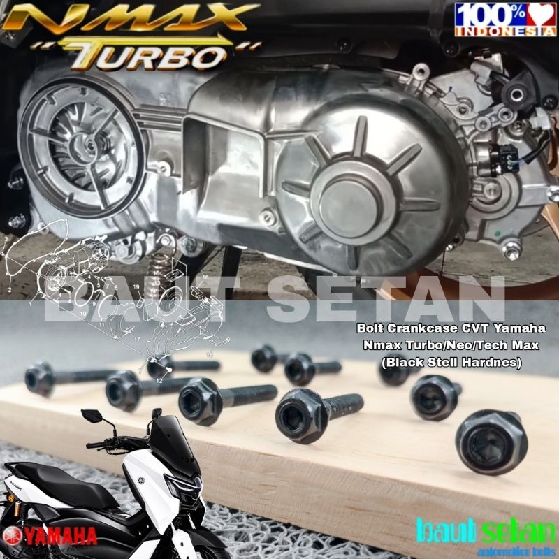 Jual Baut Blok CVT Nmax Turbo /Neo/Techmax (Mode dua Kunci) Hitam Baja ...