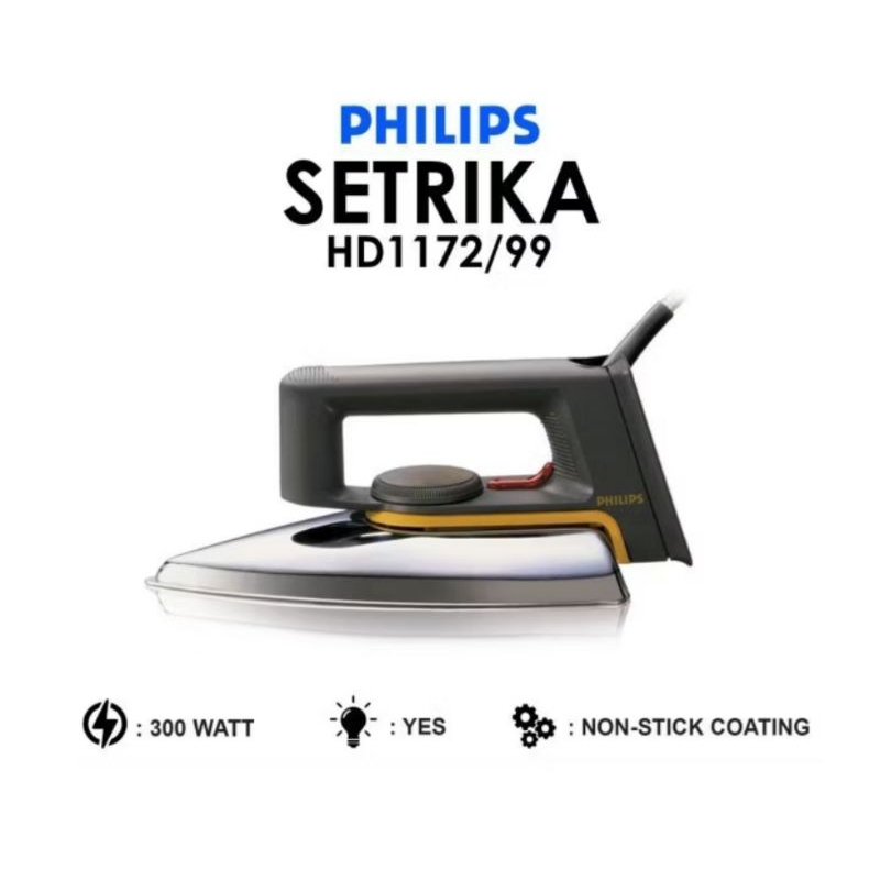 Jual Setrika Philips Stainless HD 1172 Classic Dry Iron Original ...