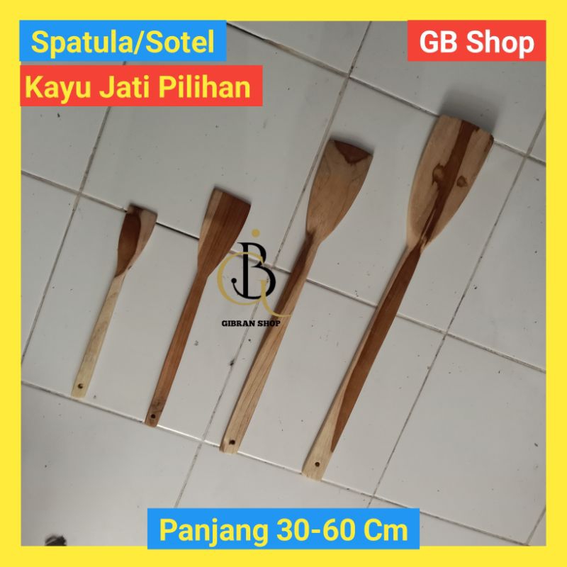 Jual Spatula jumbo kayu jati, sotel sodet sutil kayu jati murah 4 ...