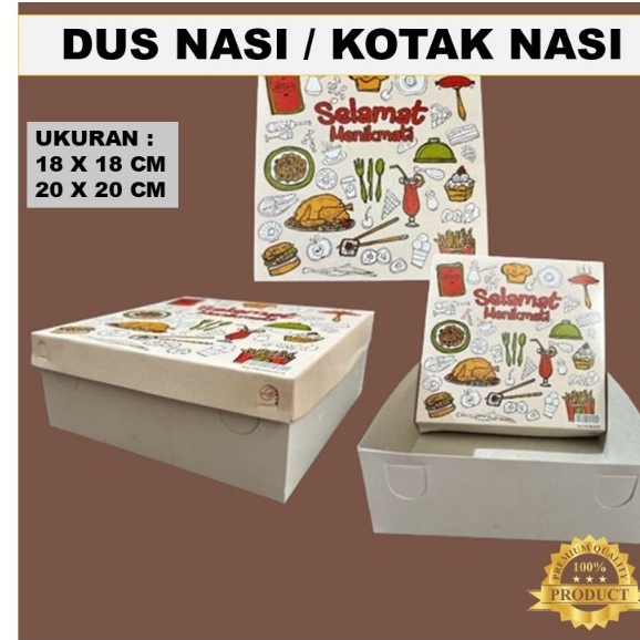Jual [1_Pack] Dus Kardus Box Nasi Catering 20x20 isi 25 pcs / Dus Box ...