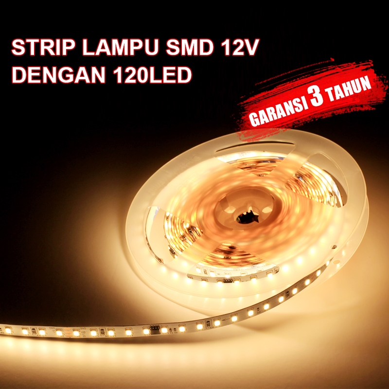 Jual Strip lampu LED 12V 120 LED per meter aluminium dalam ruangan ...