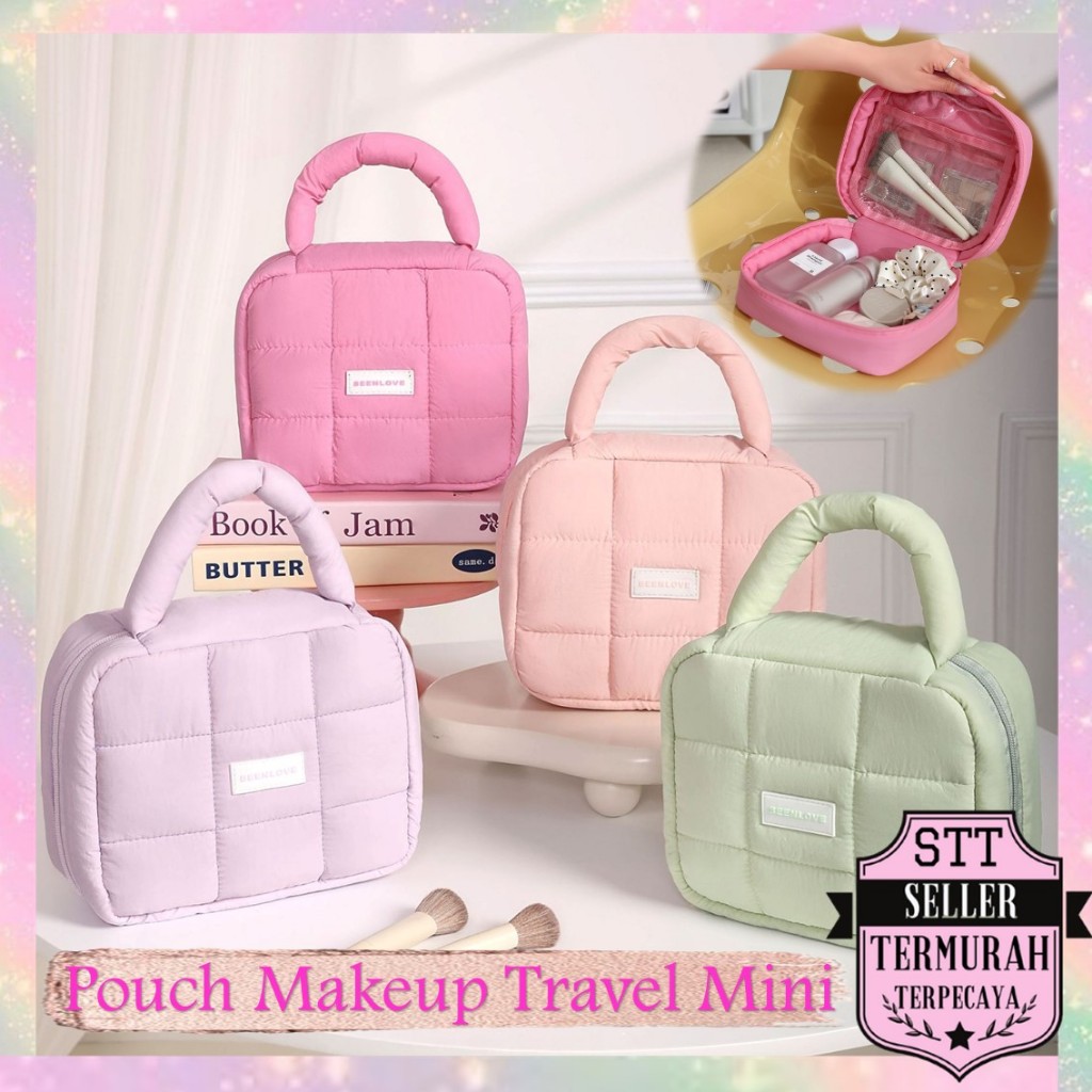Jual STT Tas Kosmetik Puffy Make up Travel Organizer Skincare Pastel ...