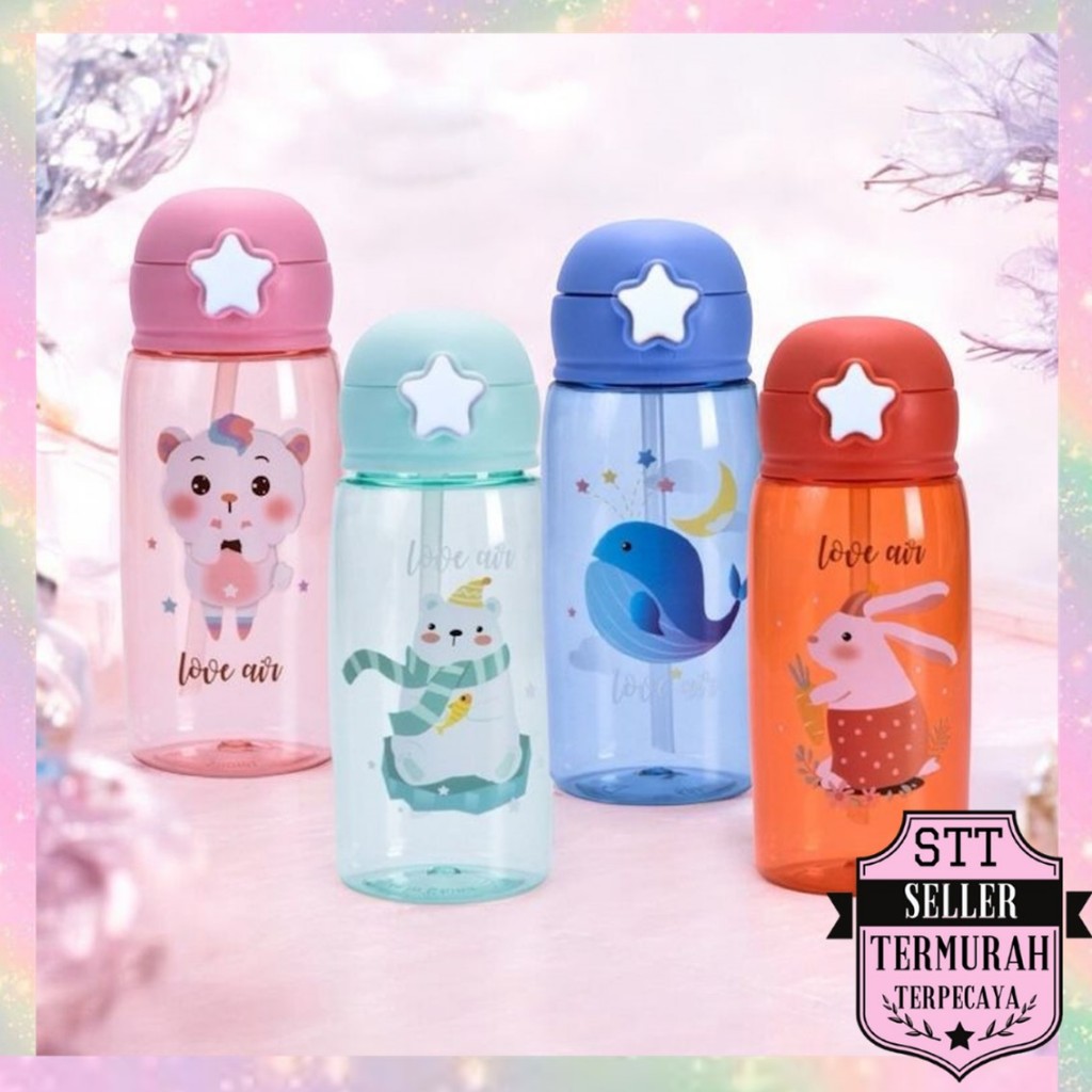 Jual STT Botol Minum Anak Karakter Kartun 520Ml Botol Air Minum Anak Sedotan Lucu Dengan Tombol ...