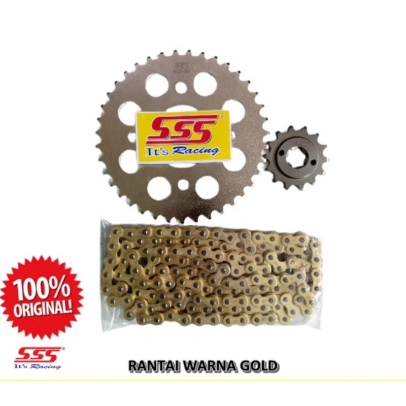 Jual gear gir set sss 415 27 sd 41 rantai gold rxz / vega/vega R new ...