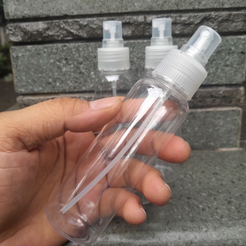 Jual Botol BR 100 ml tutup spray transparant half cap / botol toner 100 ...