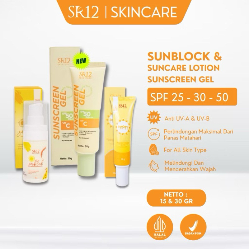 Jual SR12 Sunblock Suncare Sunscreen Gel Melindungi Wajah Dari Sinar UV ...